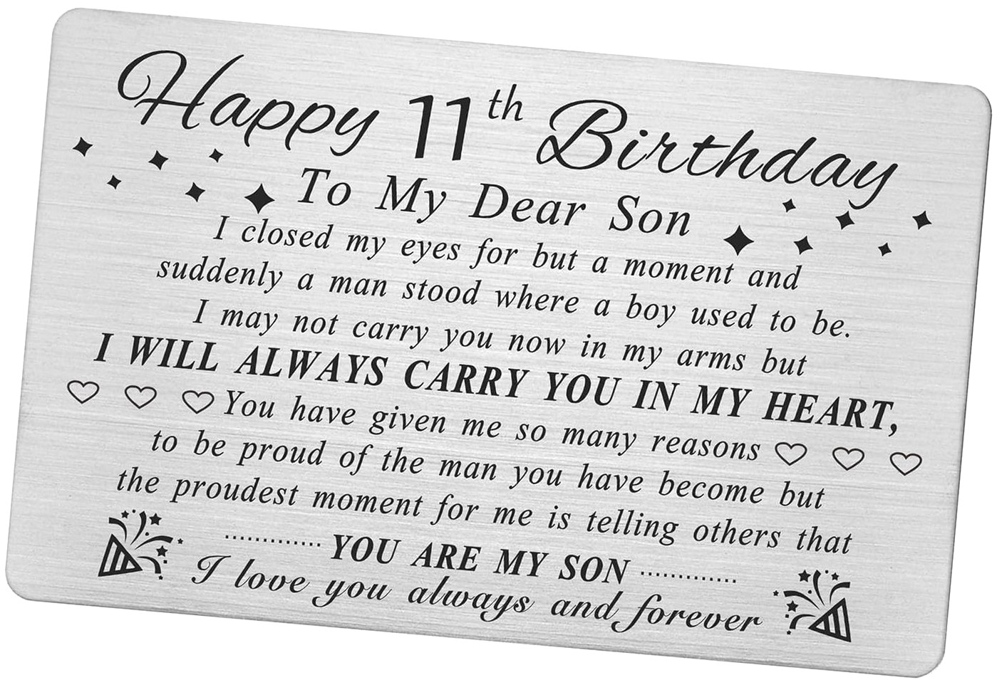 Fuliko 11th Birthday Decorations for Boys, Son' 11th Birthday Card ...