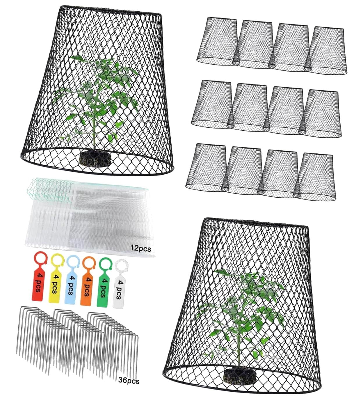 Fuliko 12-Pack Chicken Wire Garden Cloches - 9" Plant Protectors with ...
