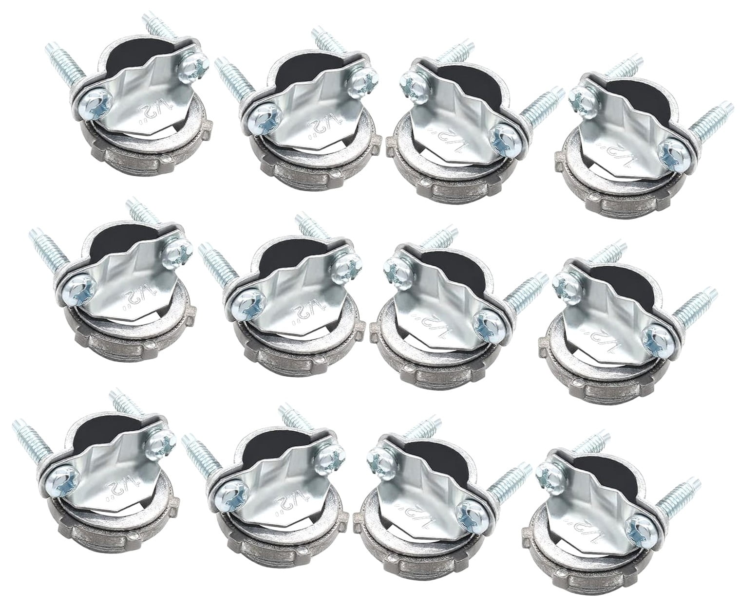 Fuliko 12 Pcs 1/2 Inch Clamp Type Cable Connectors, Zinc Clamp Cable ...
