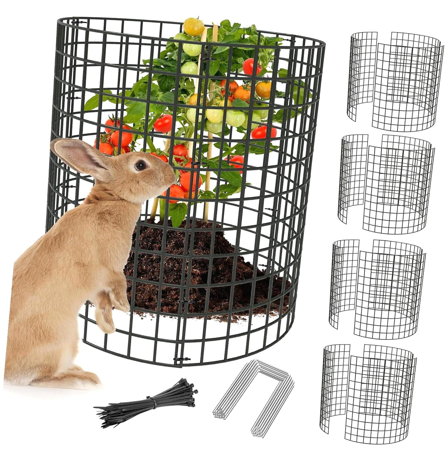 Fuliko 12 Pcs Animal-Proof Plant Protectors, 16x12IN Metal Cages to ...