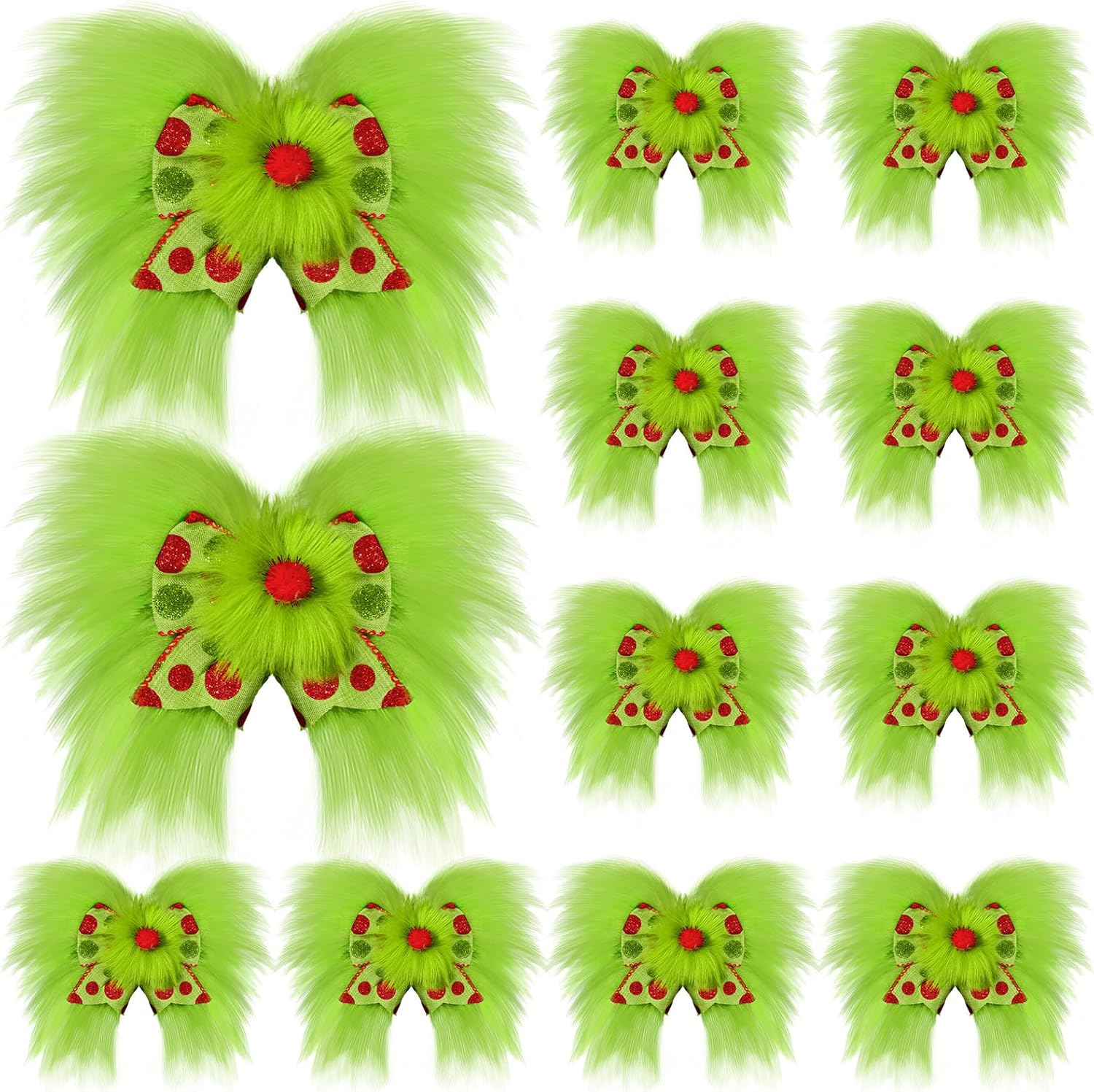 Fuliko 12 Pcs Red Christmas Bows Christmas Tree Decoration Lime Wreaths ...