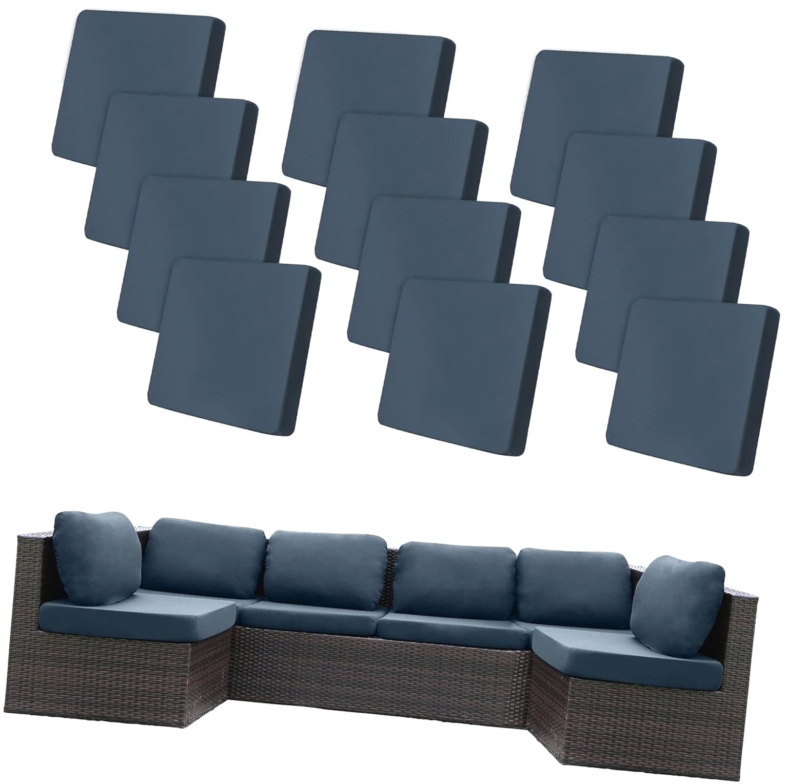 Fuliko 12 Pcs Stretch Covers, Couch Covers for Furniture, Couch Sofa ...