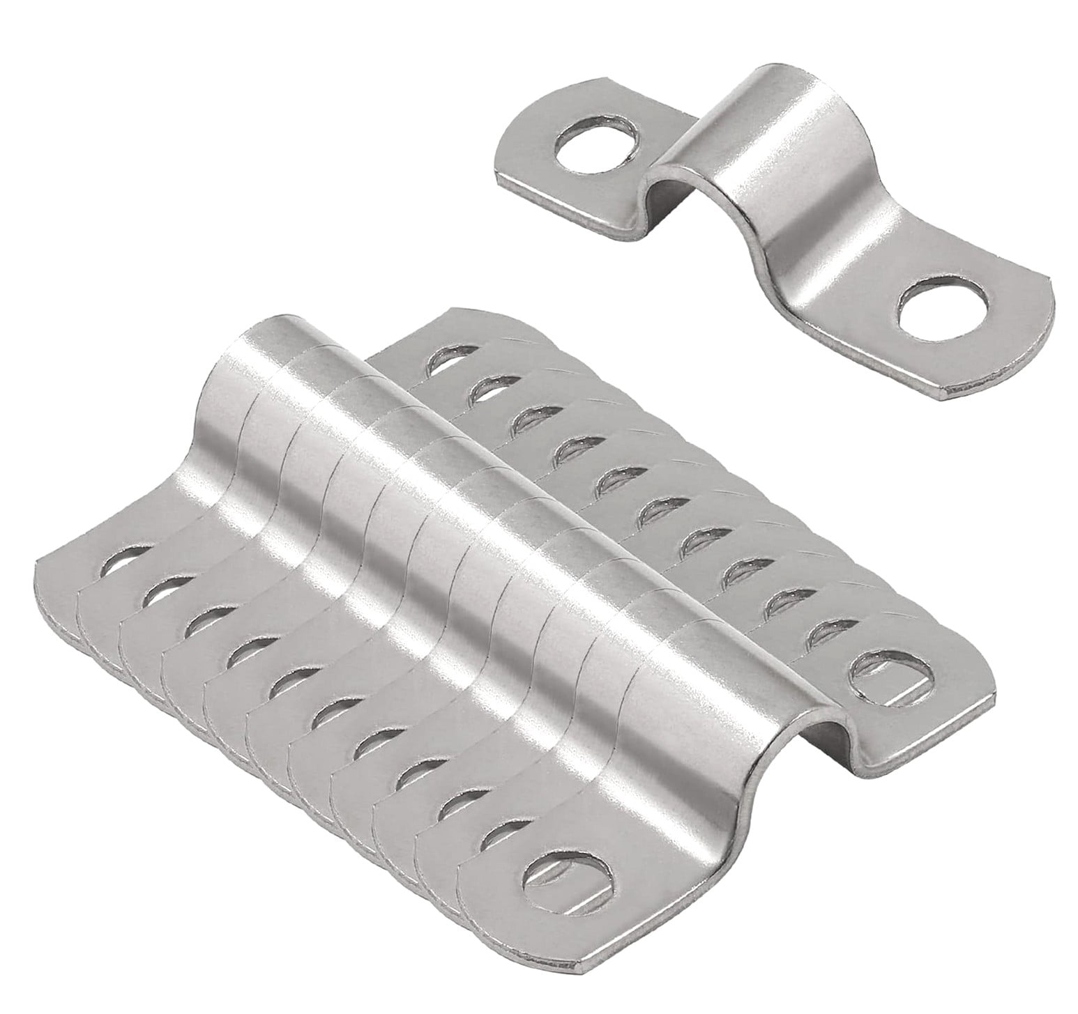 Fuliko 12-Piece M10 Tube Strap 304 Steel Clamp Set - 2-Hole Rigid Pipe ...