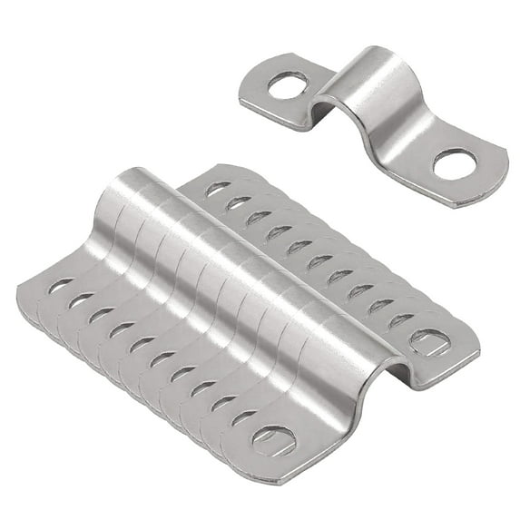 Fuliko 12-Piece M10 Tube Strap 304 Steel Clamp Set - 2-Hole Rigid Pipe ...