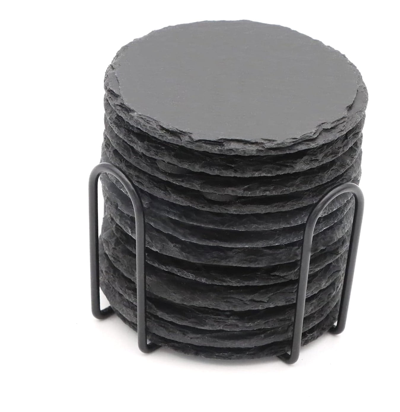 Fuliko 12 Piece Round Drink Coasters Set, 4 Inch Engraved Stone ...
