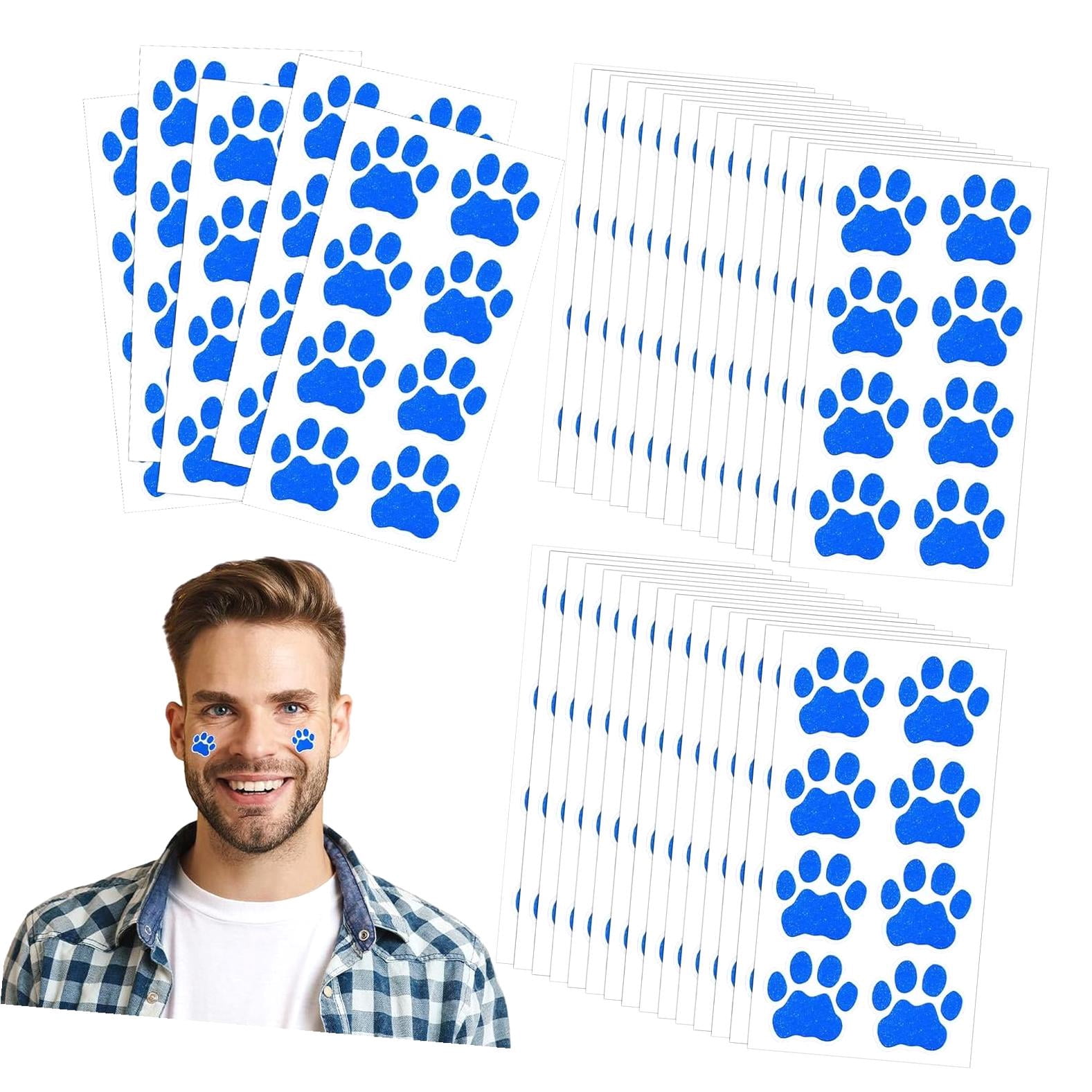 Fuliko 120 Pairs Blue Eye Bulk Paw Football Sport Glitter Eyeblack ...