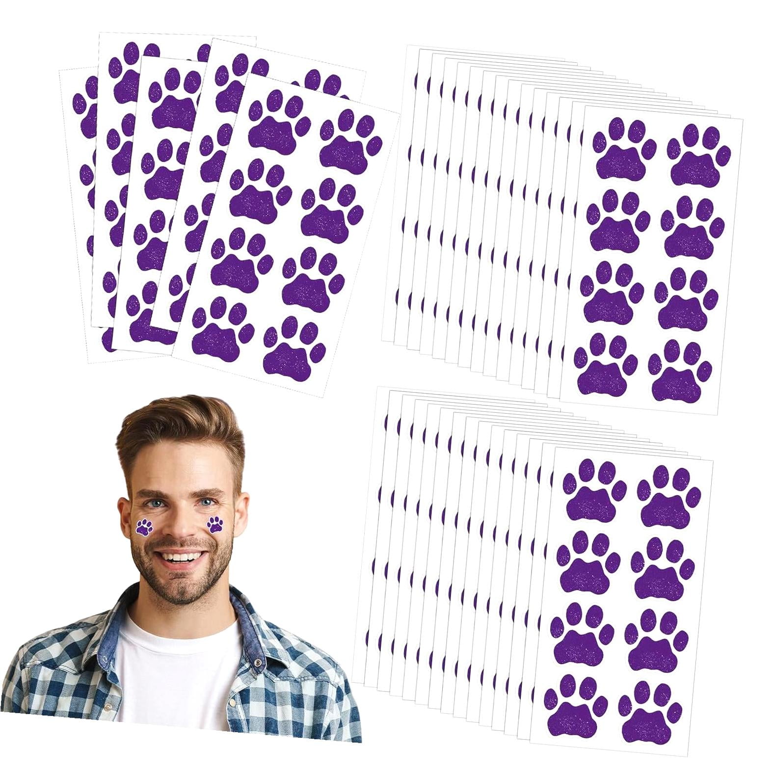 Fuliko 120 Pairs Bulk Eye Paw Football Sport Glitter Eyeblack Stickers ...