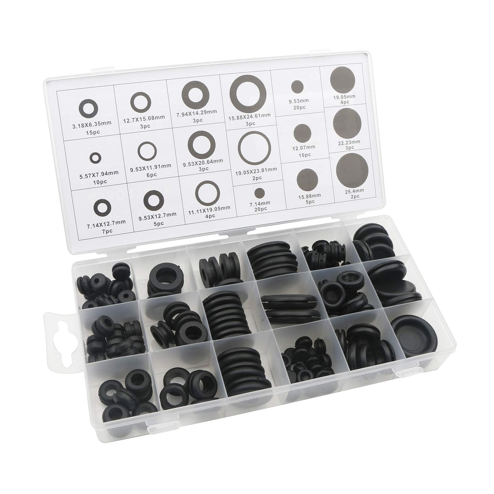 Fuliko 125Pcs 18 Different Sizes Rubber Grommet Kit, Rubber Washers for ...