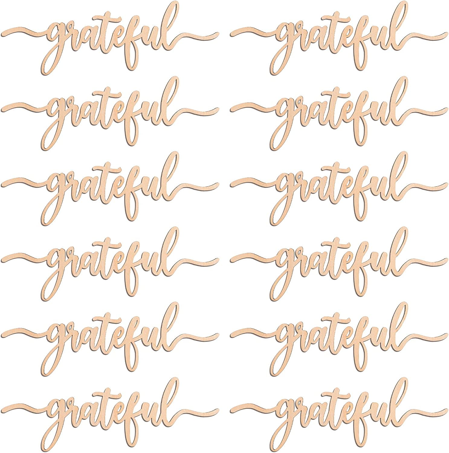 Fuliko 12PCS Thanksgiving Place Grateful Wood Signs Fall Dining Table ...