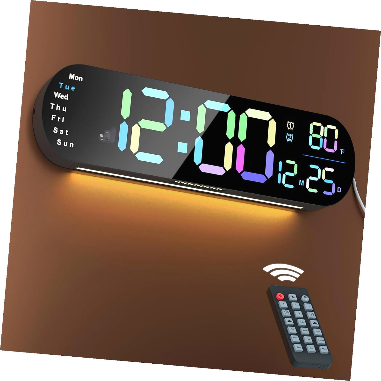 Fuliko 13.7 Inch Wall Clocks, Large Wall Clock with Timer Remote ...