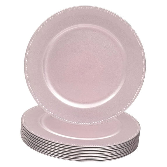Fuliko 13" Plates, Plastic Plates with Designs, Round Dinner Plates ...