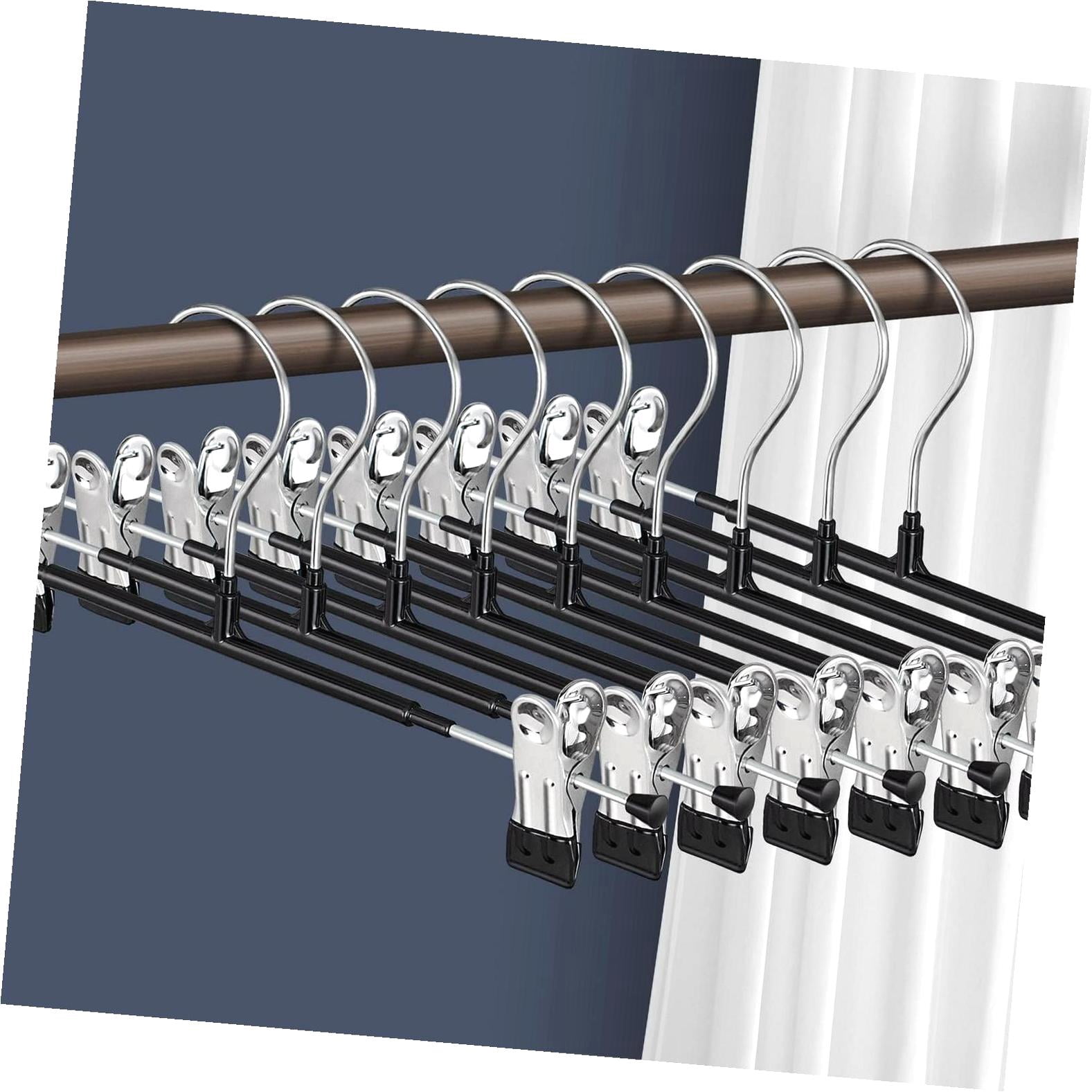 Fuliko 14Inch Pants Hangers with Clips 20 Pack Skirt Hangers for ...