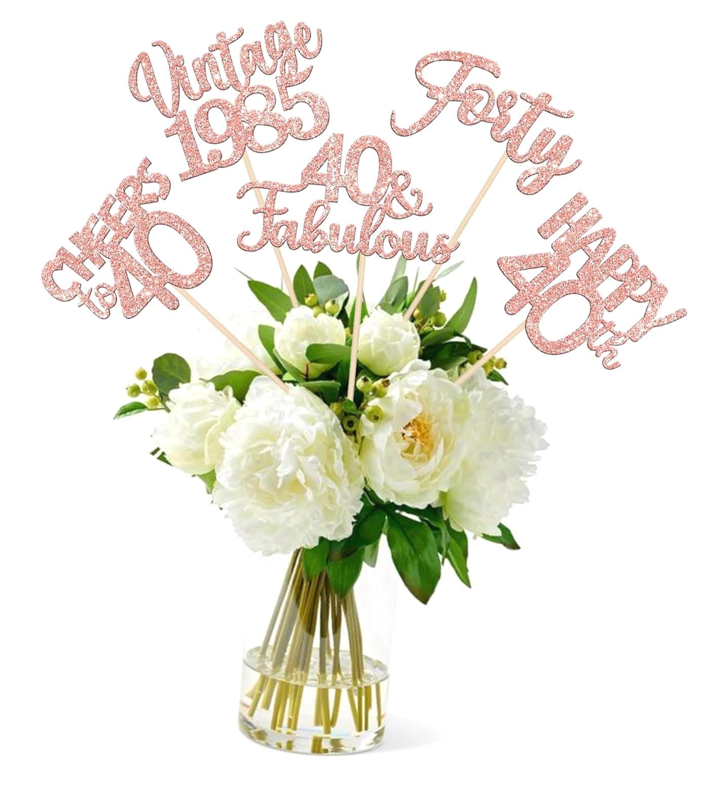 Fuliko 15 PCS 40th Birthday Table Decorations, Double-Sided Forty ...