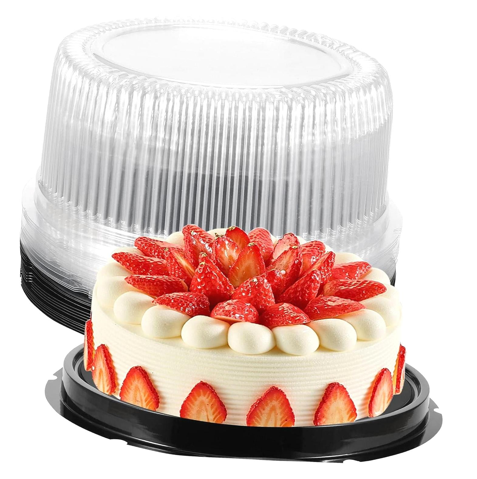 Fuliko 15 Pack 10 Inches Plastic Cake Container, Cake with Clear Dome ...