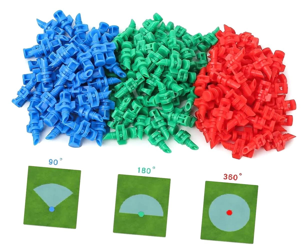 Fuliko 150pcs 90/180/360 Degree Polyethylene (PE) Micro Spray Nozzles ...