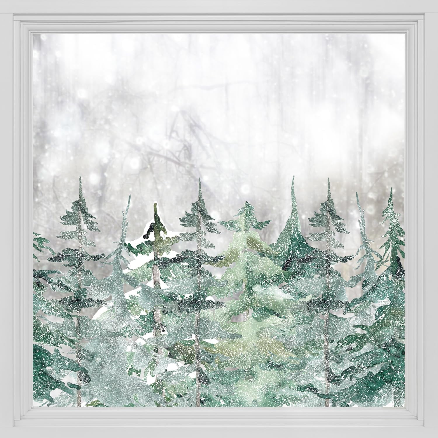 Fuliko 15x24inch Non-Adhesive Christmas Window Film, Removable Vinyl ...