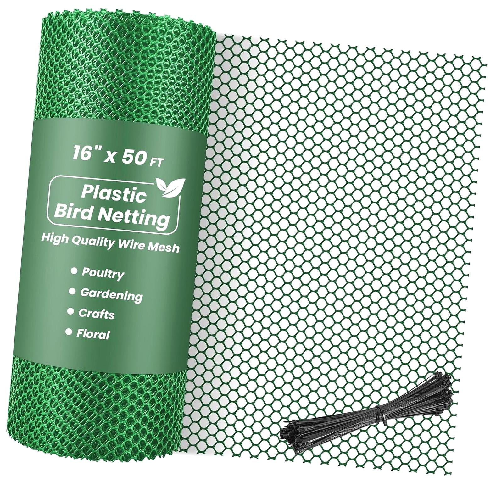 Fuliko 16IN x 50FT Plastic Poultry Wire Mesh, Craft Wire for Floral ...