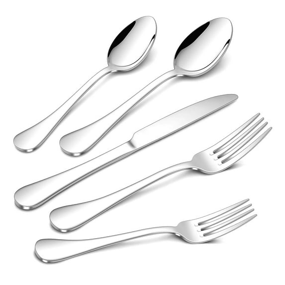 Fuliko 18/10 Steel Silverware Set, 30-Piece Fancy Flatware Cutlery Set ...