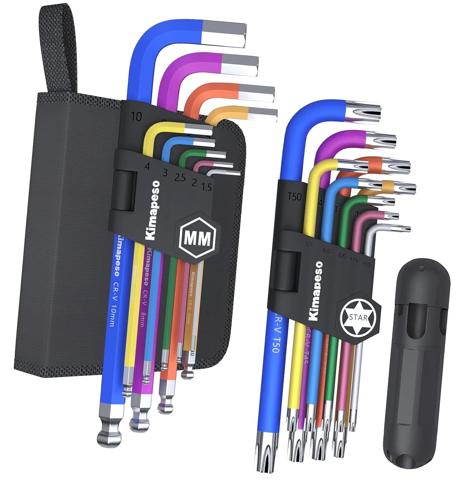 Fuliko 18-Piece Allen Key Collection - Torx, Metric, Extended Arm, End ...