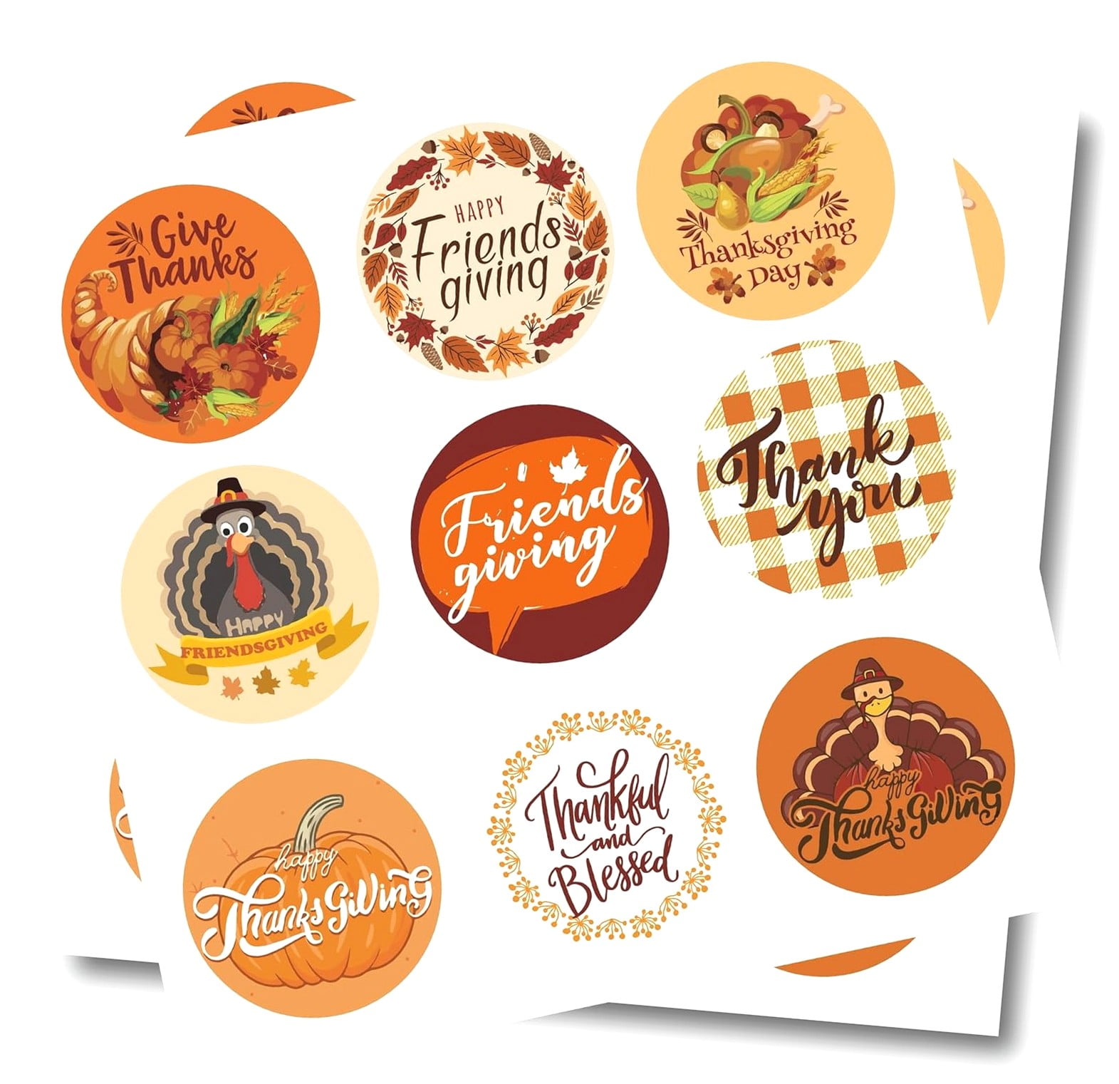 Fuliko 180PCS Happy Friendsgiving Stickers Party Supplies Thanksgiving ...