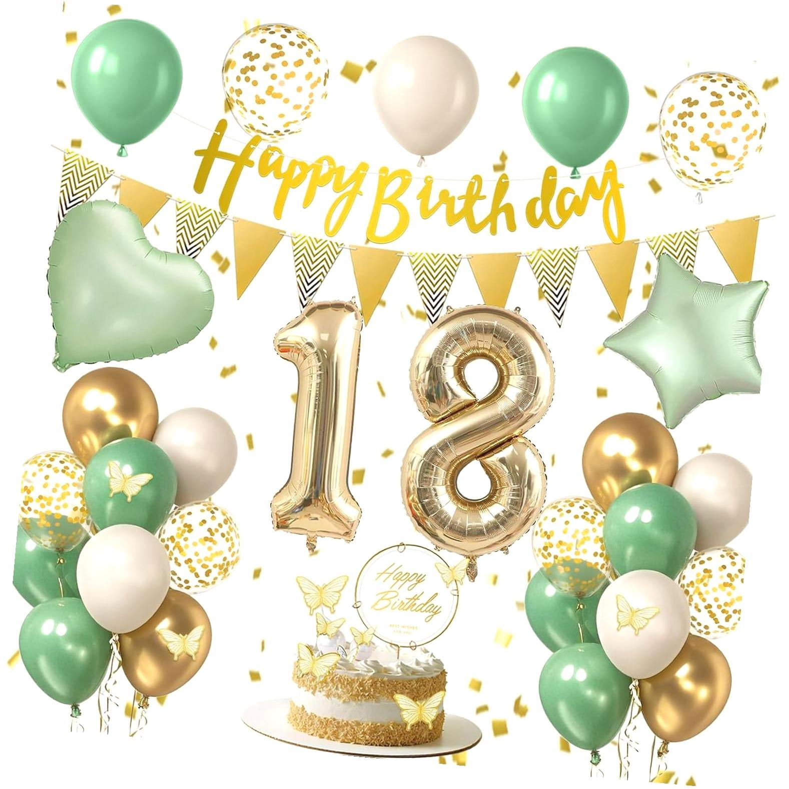 Fuliko 18th Sage Birthday Decor, Boho White Balloon Decor for Girls ...