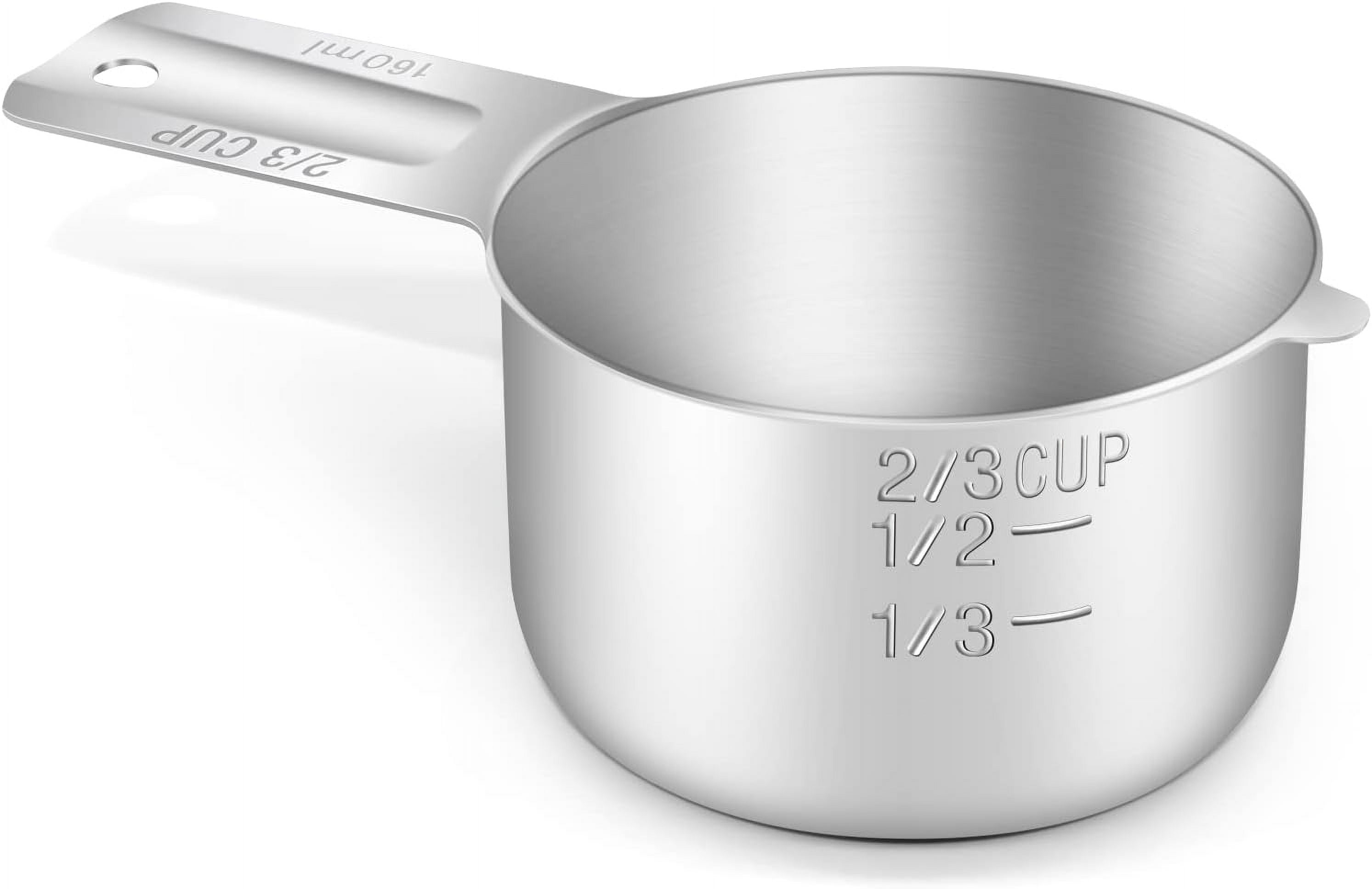 Fuliko 1PCS 2/3Cup (160ml, 5.3oz) Single Measuring Cup, Steel Measure ...