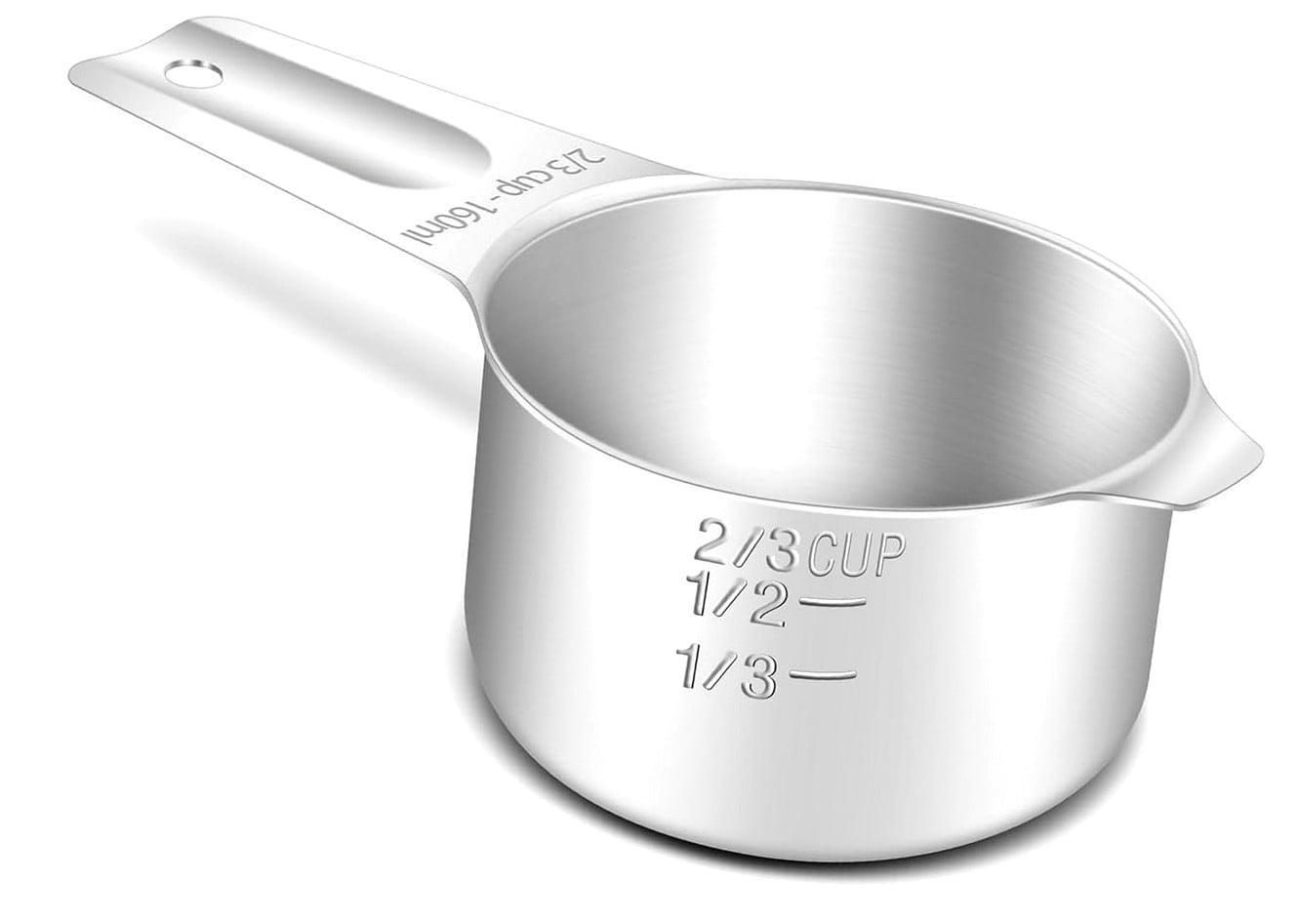 Fuliko 1PCS 2/3Cup (160ml, 5.3oz) Single Measuring Cup, Steel Measure ...