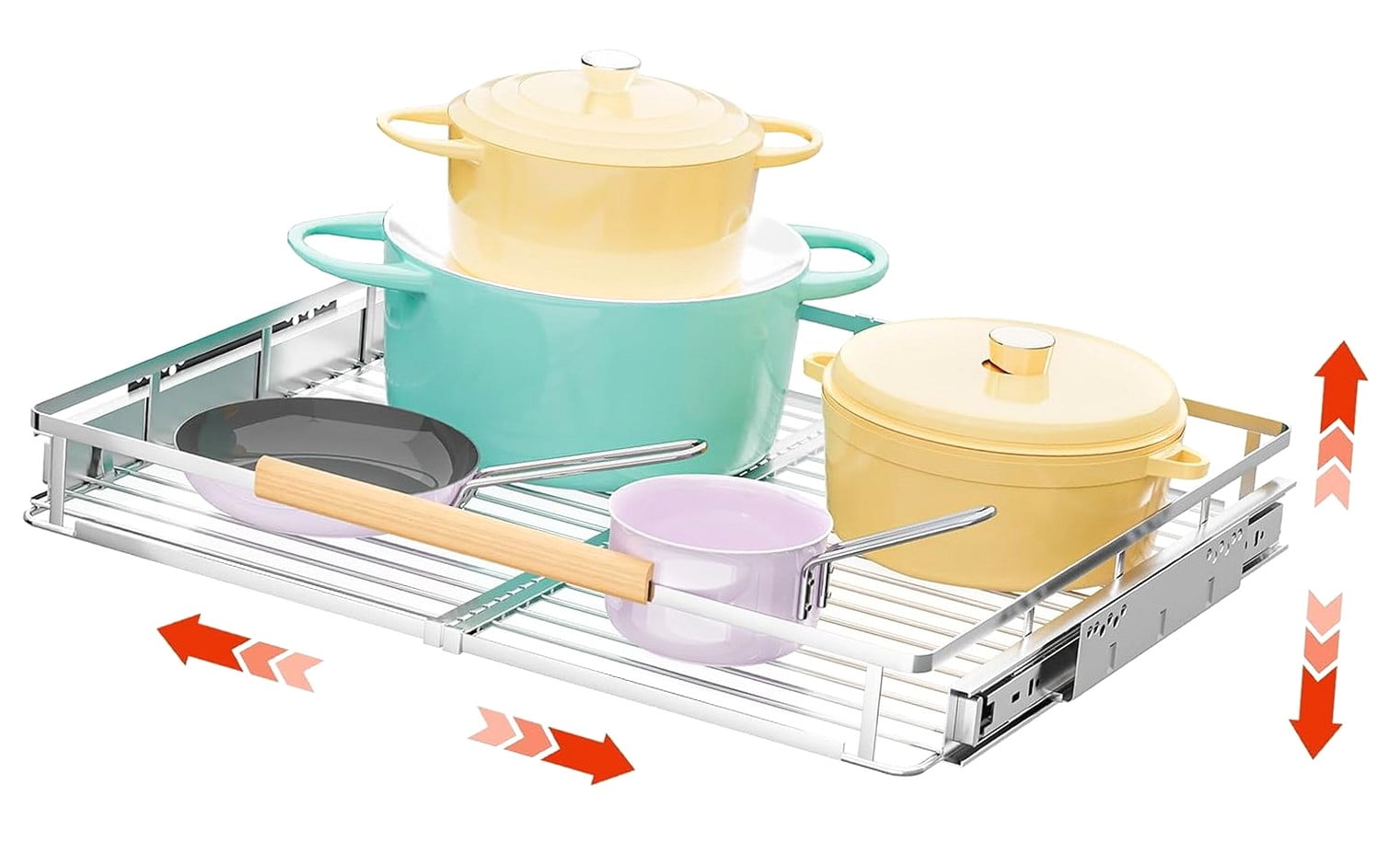 Fuliko 1Pack Expandable Pull Out Cabinet Organizer, Slide Out Drawers ...