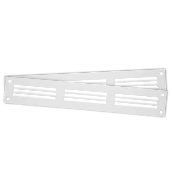 Fuliko 2-Pack 12x2 Inch Air Vent Cover/White Galvanized Steel Louvered ...