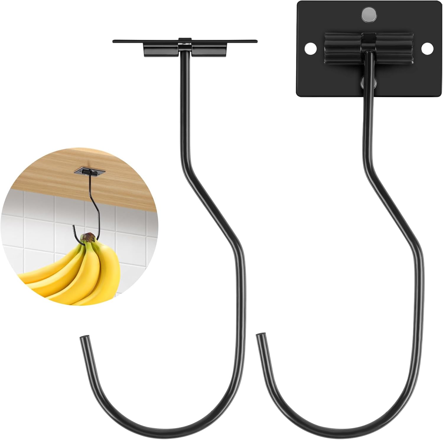 Fuliko 2 Pack Banana Holder, Foldable Banana Hanger, Banana Under ...