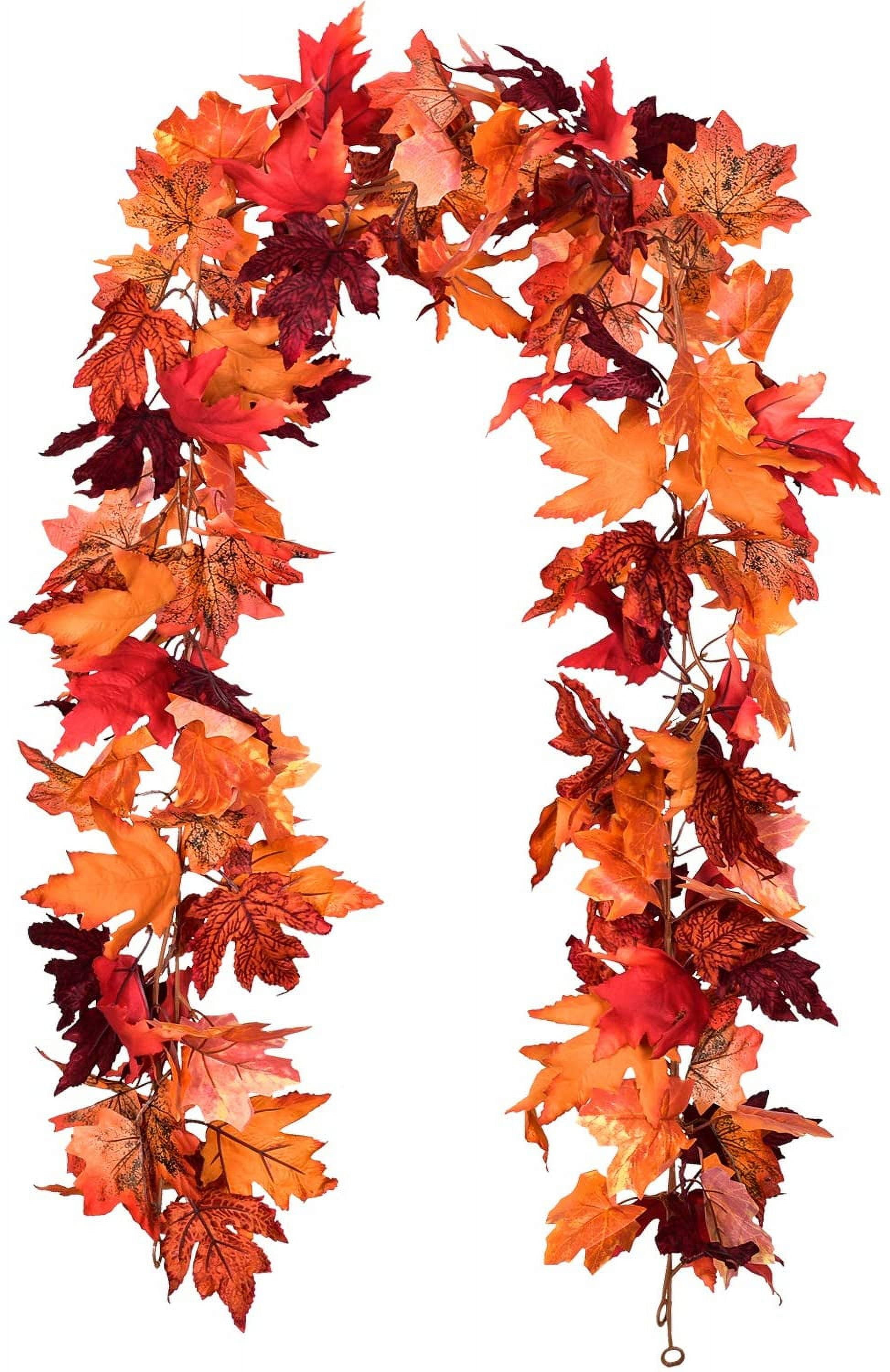 Fuliko 2 Pack Fall Maple Garland Artificial Maple Garland, Autumn Hanging Fall Leave Vines for ...