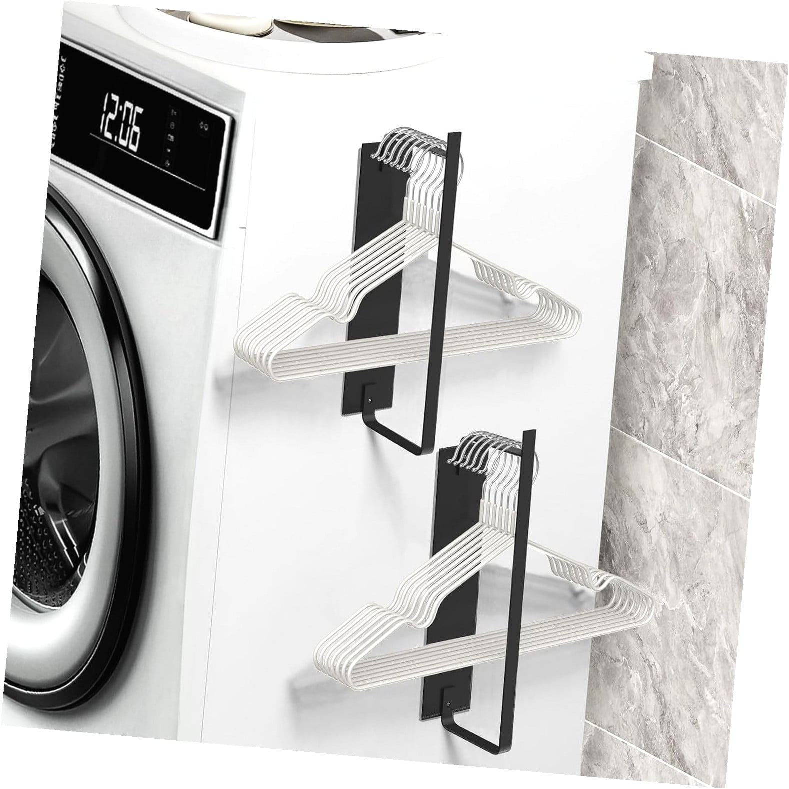 Fuliko 2 Pack Hanger Holder for Laundry Room, -Saving Hanger Organizer ...