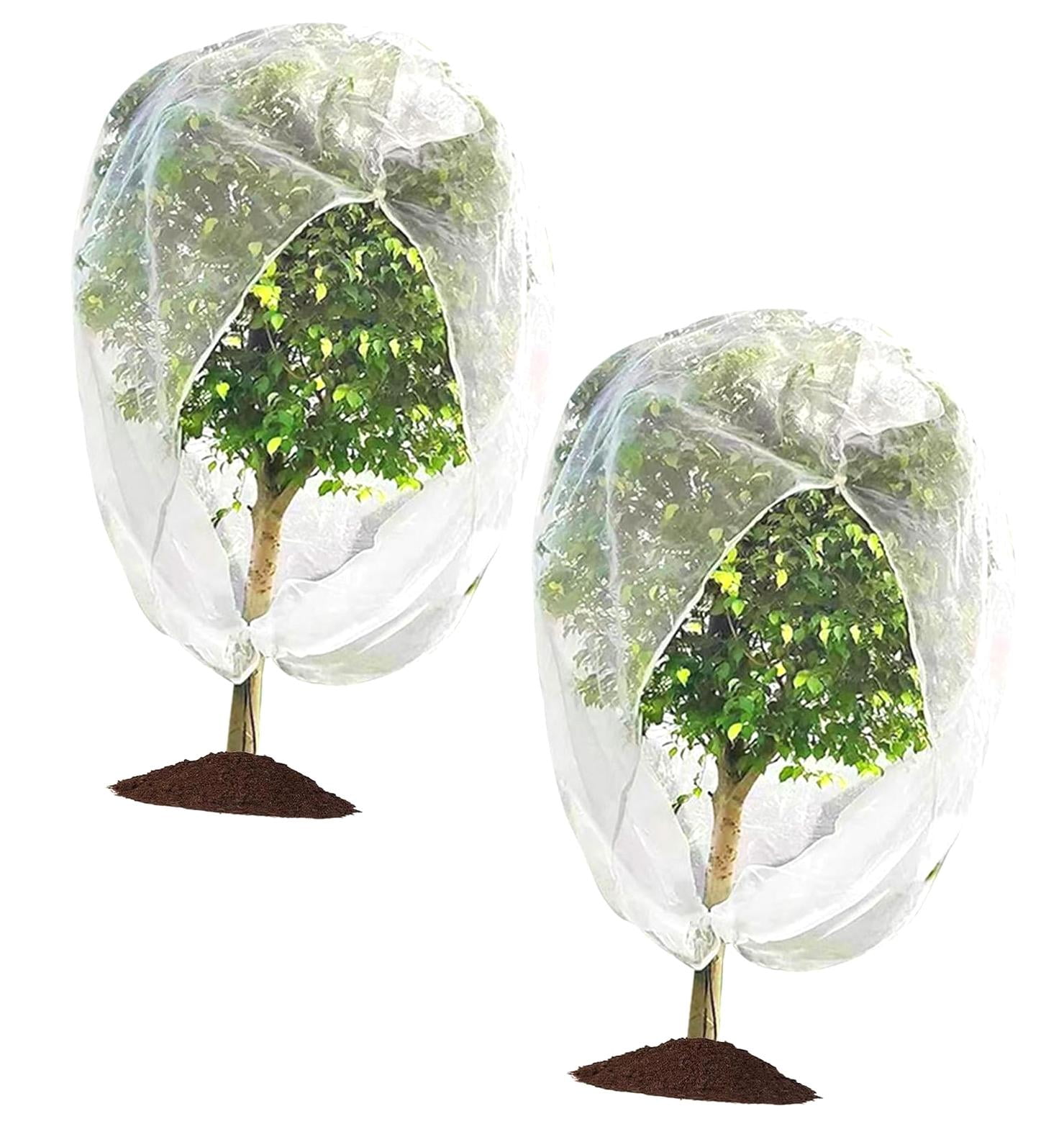 Fuliko 2 Pack Large Fruit Tree Netting Bags, 8 x 8 FT Garden Mesh ...