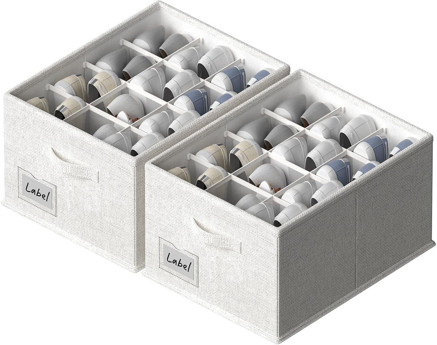 Fuliko 2 Pack Shoe Organizer for Closet, Accommodates to 24 Pairs, Shoe ...