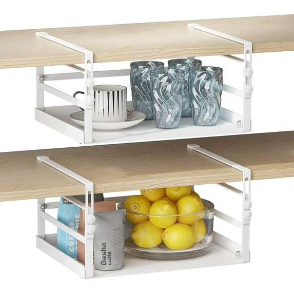 Fuliko 2 Pack Under Storage, Metal Basket Organizer for Kitchen ...