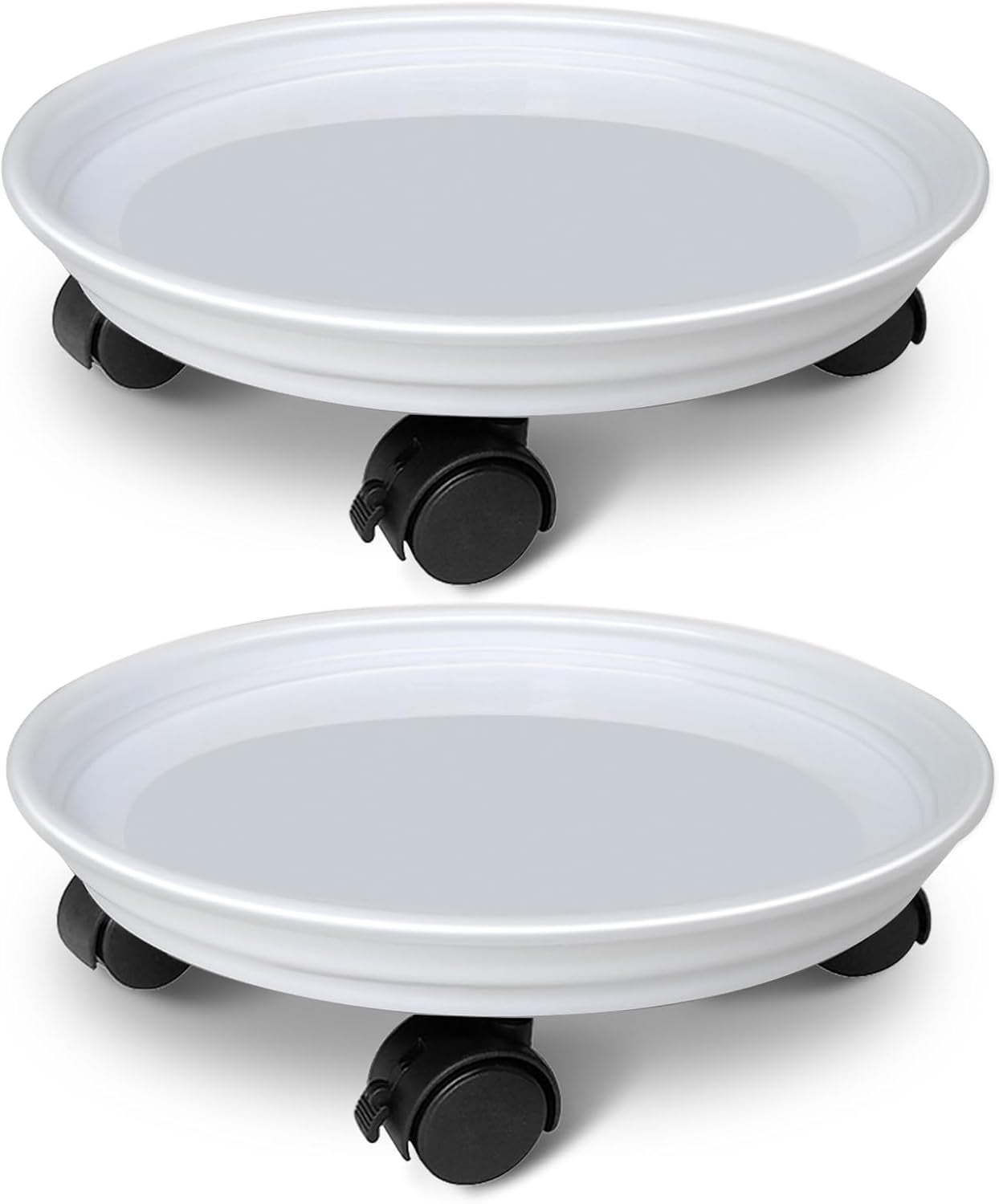 Fuliko 2 Pack of Plant Stand Rolling Caddy with Wheels, Movable Plant ...