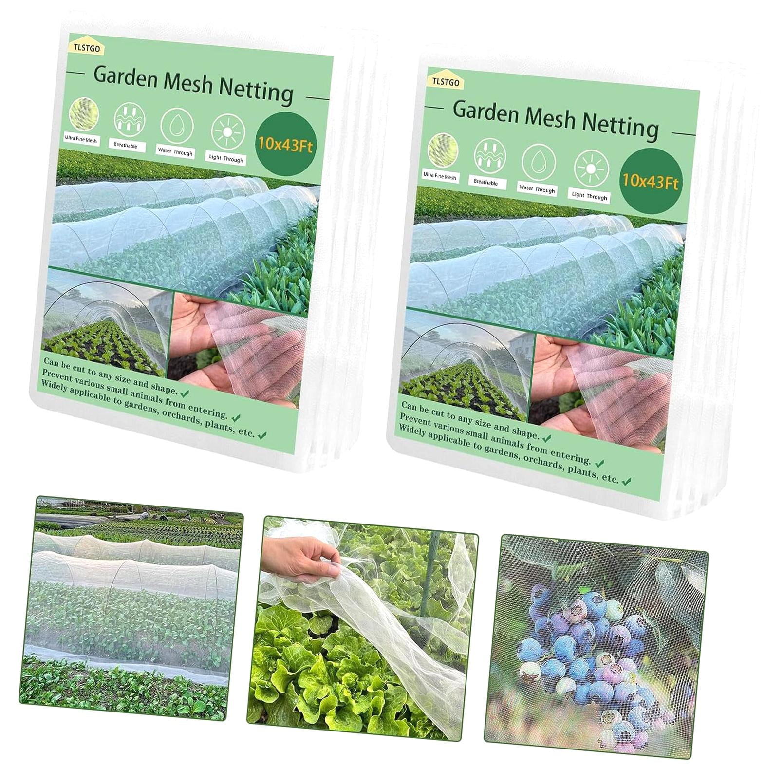 Fuliko 2 Packs 10x43FT Garden Mesh Netting Ultra Fine Large Garden ...