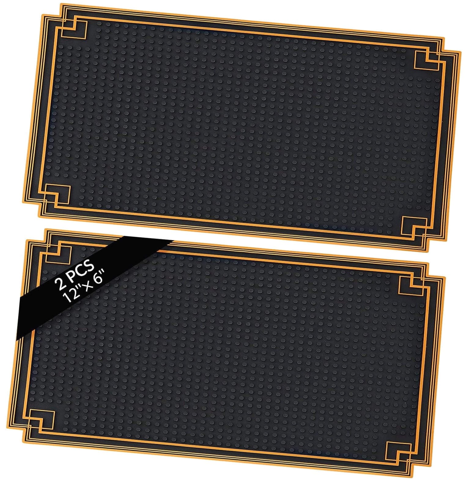 Fuliko 2 Pcs 12 6 Inch Mat Rubber Mat with Border Stylish Spill ...