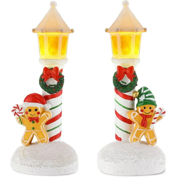 Fuliko 2 Pcs Christmas Lighted Table Decor 10" Figurine Table ...