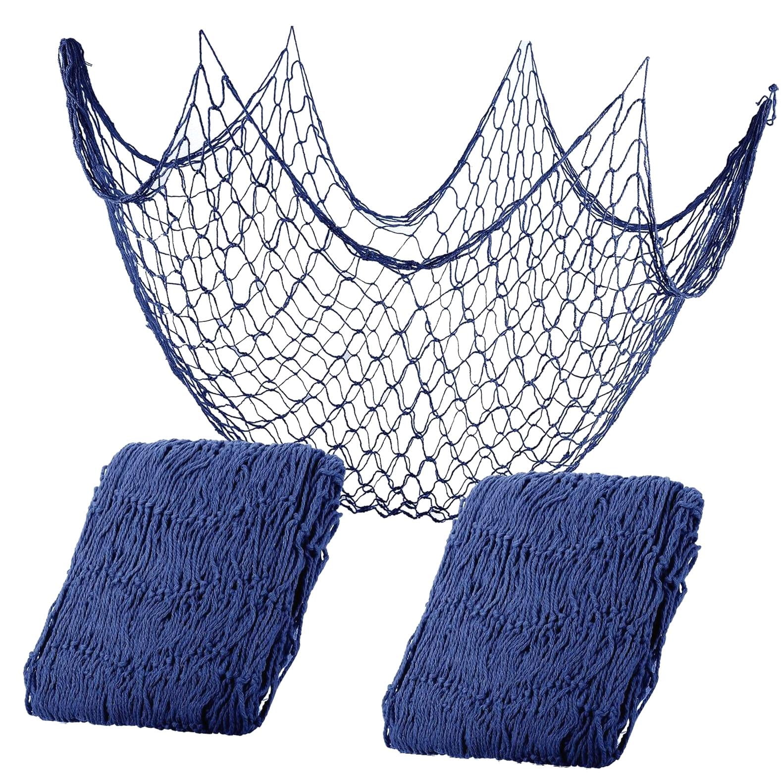 Fuliko 2 Pcs Fish Net Decorative 80 x 40 Inch, Wall Hanging Fishnet for ...