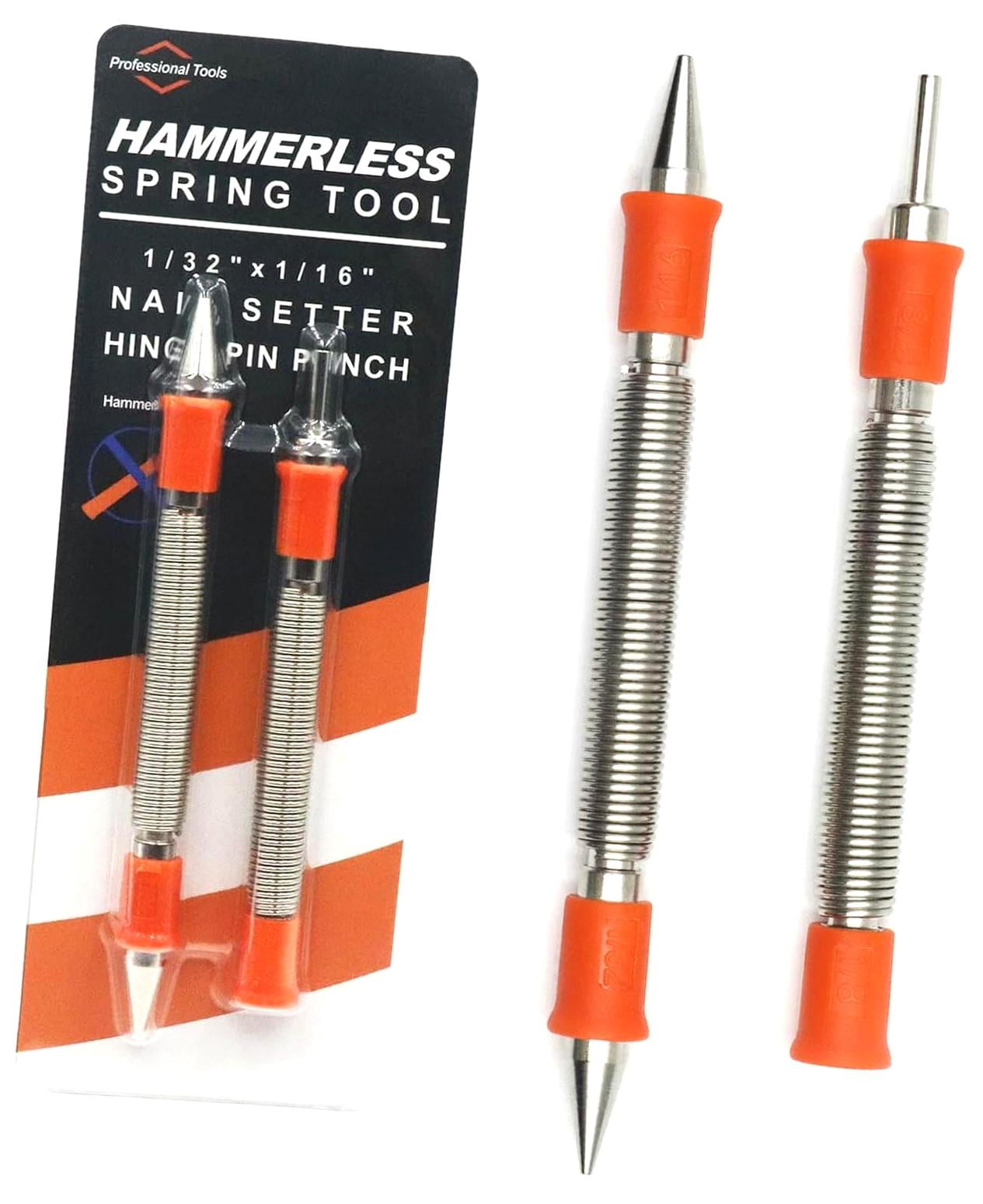 Fuliko 2-Piece Dual Nail Setter and Door Hinge Pin Remover Tool Kit ...