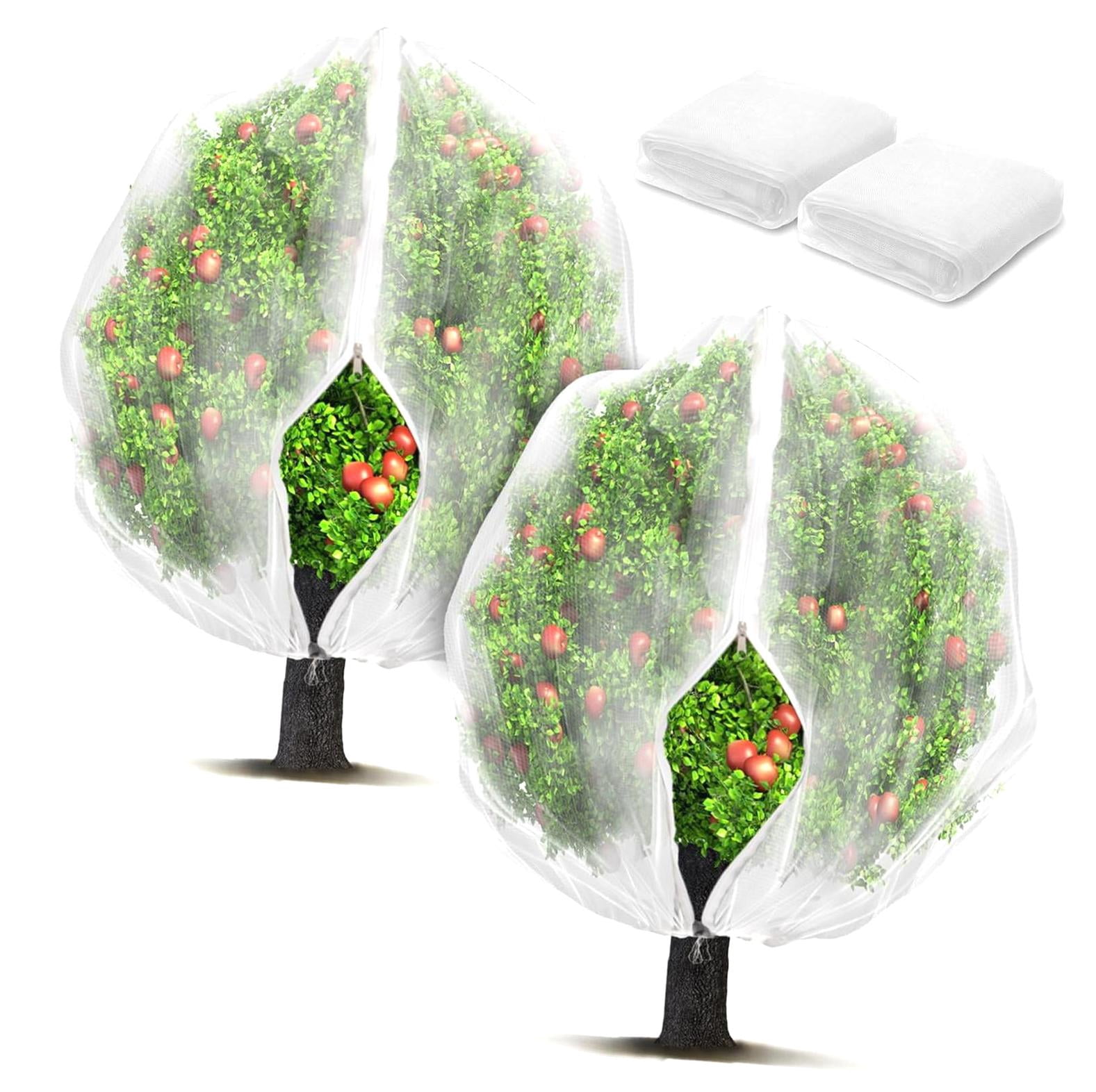 Fuliko 2-Piece Fruit Tree Netting Bags with Zipper and Drawstring ...