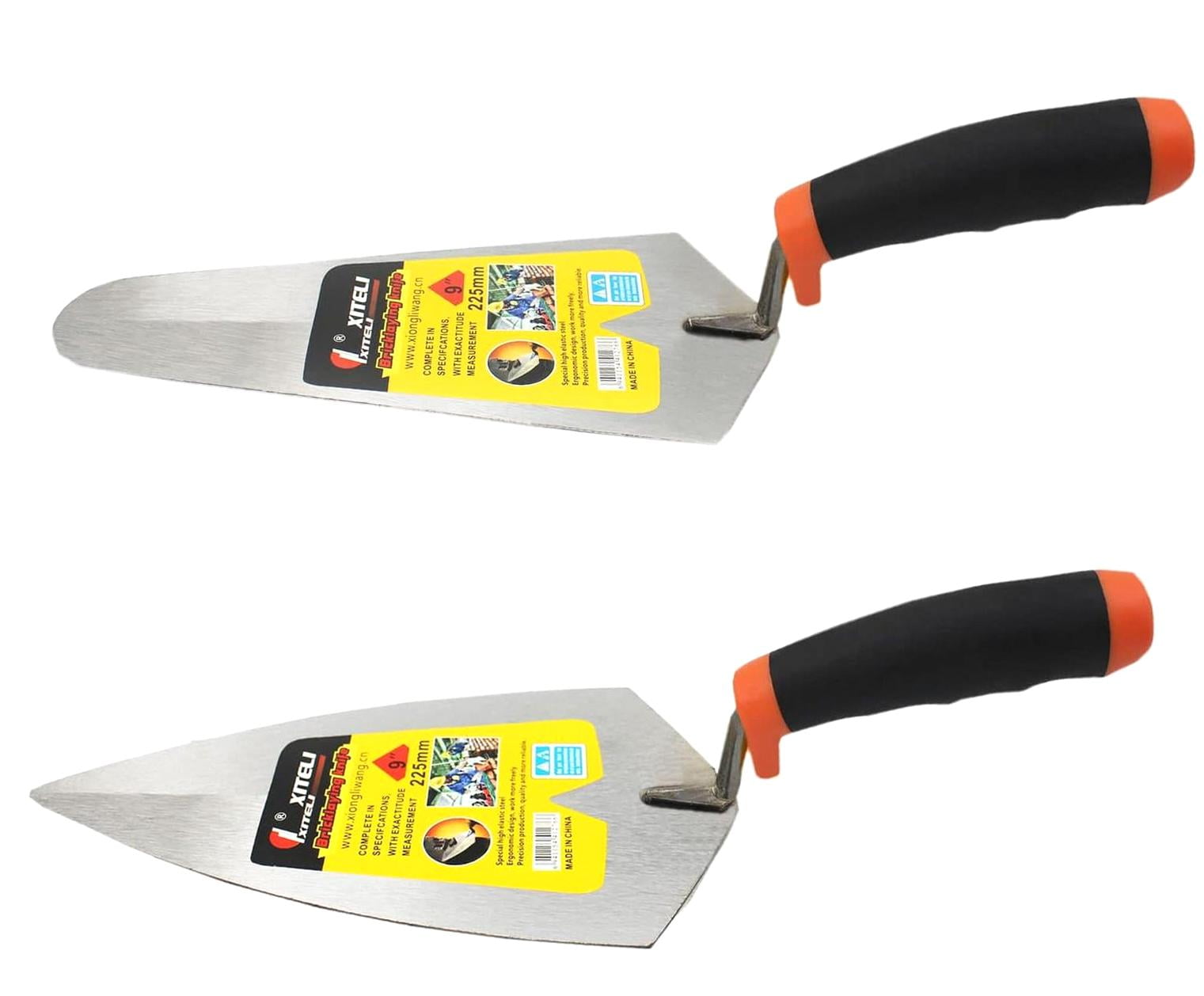 Fuliko 2-Piece Masonry Hand Tool Kit, 9" Pointing and Gauging Trowel ...