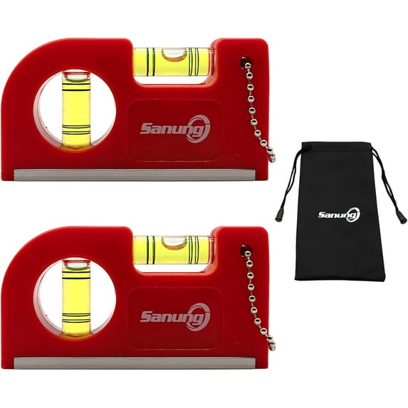 Fuliko 2 Pieces Horizontal Vertical Pocket Levels with Keychain Pocket ...