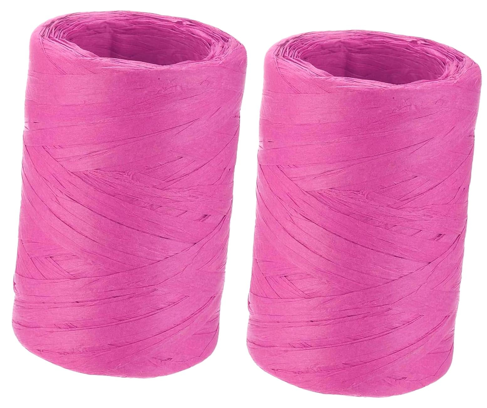 Fuliko 2 Rolls Raffia Paper Bulk, 1/4 Inch 110 Yards Rose Red String ...