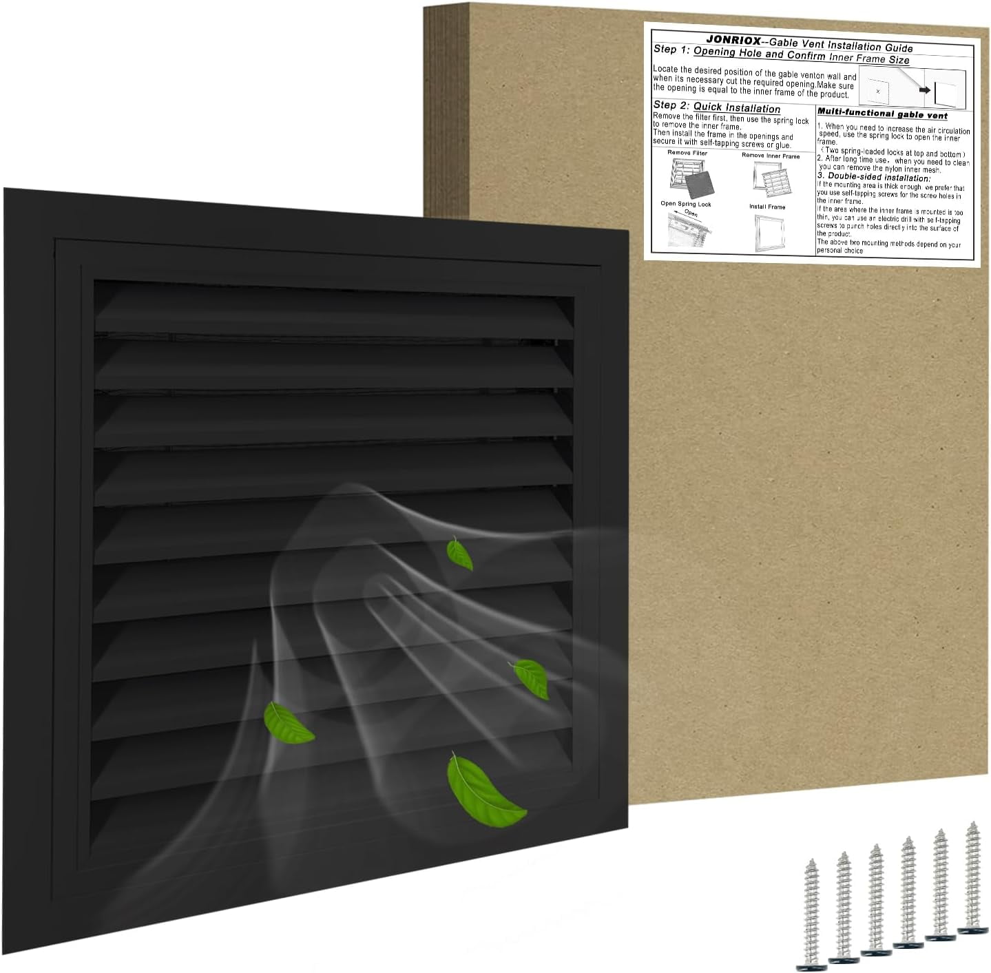 Fuliko 20"*20" Gable Vent,Aluminum Alloy Wall Vent Shed Vents,with ...