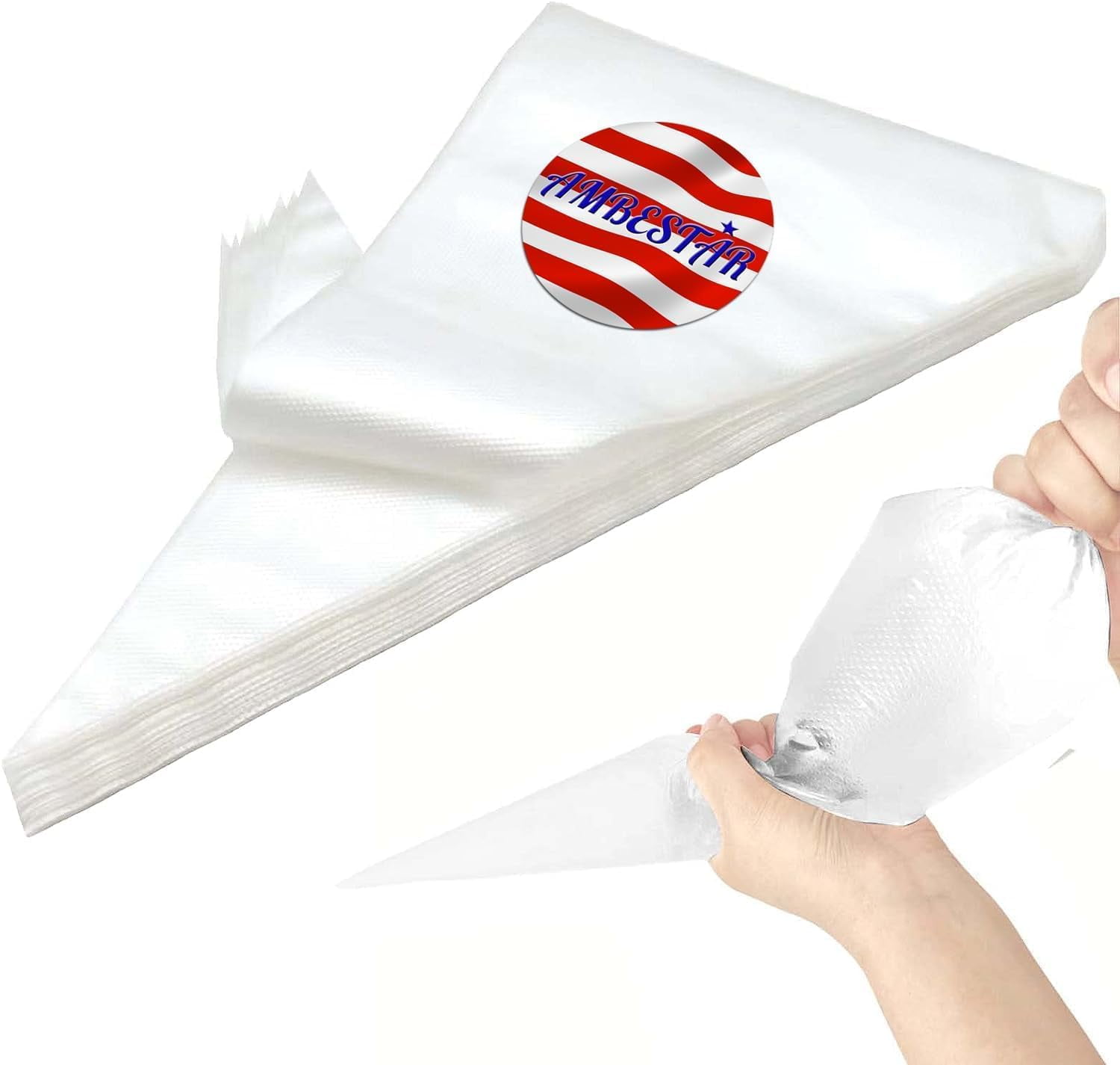 Fuliko 20 Inch icing bags, Large Pastry Bags 100 Count, Thick Plastic ...