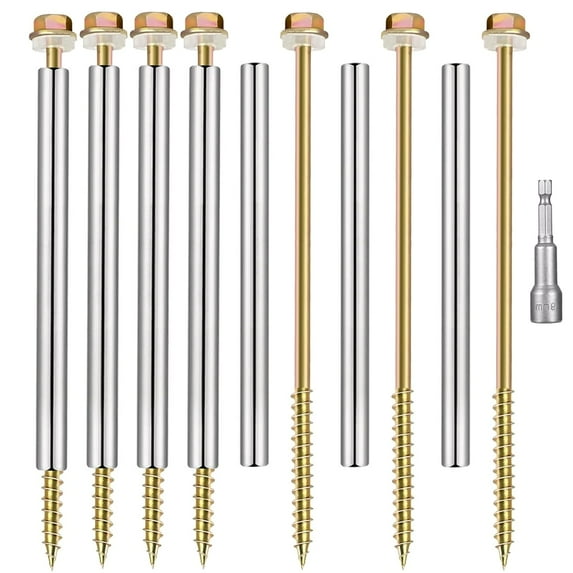 Fuliko 20 Pack 8'' Gutter Screws with Steel Sleeve, for 6-Inch Roof ...