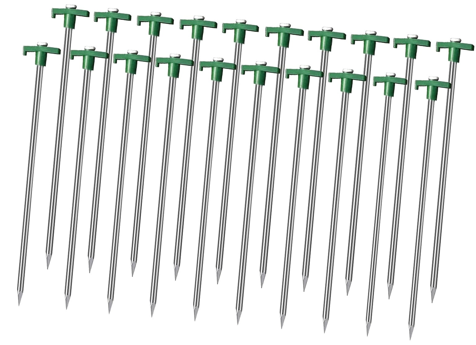 Fuliko 20 Pack Tent Stakes, 9.75 Inch Yard Stakes Non-Rust Metal Tent ...