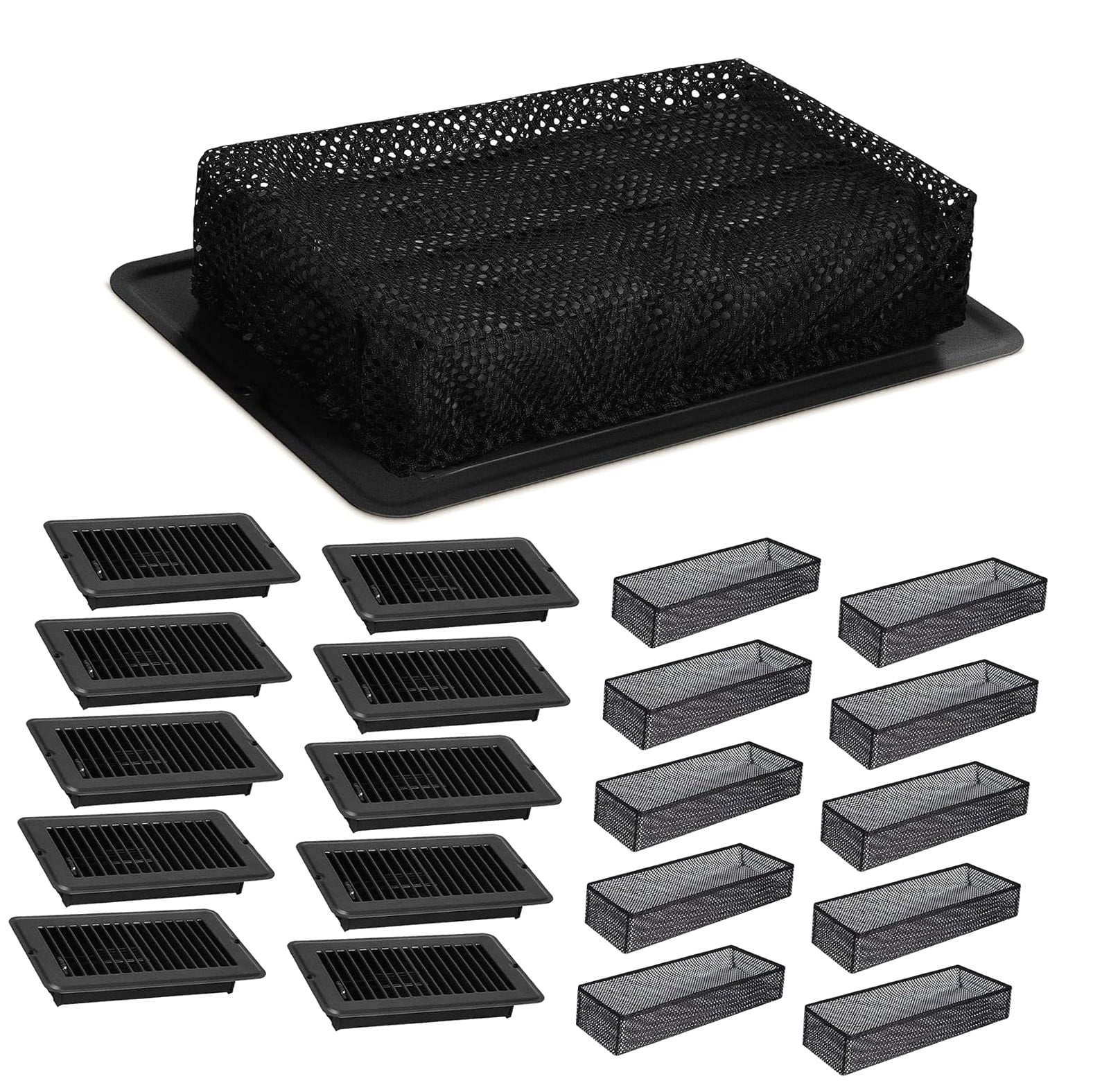 Fuliko 20 Pcs Floor Vents Register with Cover 4 8" Set Vent Covers with ...